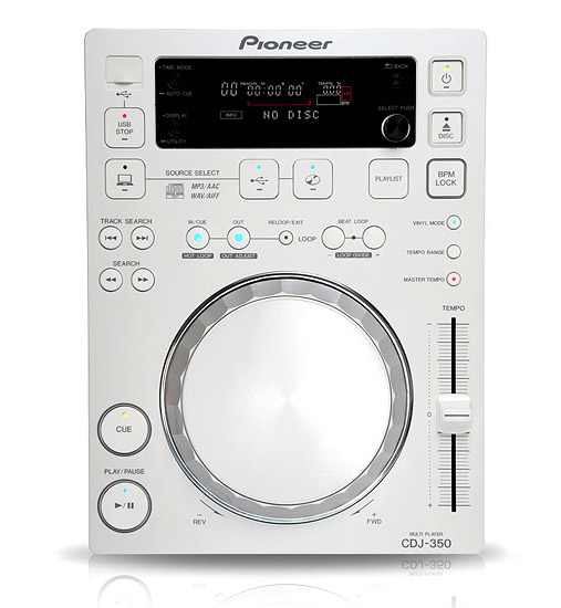Pioneer CDJ-350-W Digital Multimedia Deck (Pwhite) :: Euro Baltronics ...