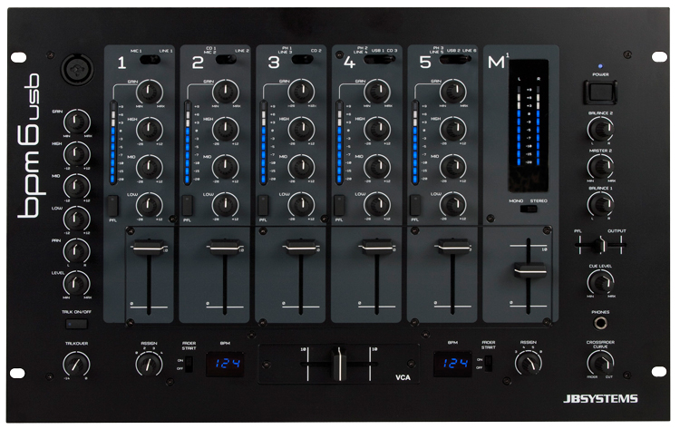 JB BPM 6 USB 19" Mixer with USB, 2 masters :: Euro Baltronics - online ...