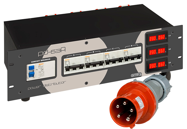 Briteq Power Distributor PD-63A 3 x 63A :: Euro Baltronics - online ...